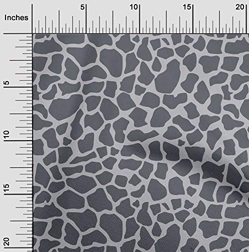 oneOone Cotton Poplin Gray Fabric Giraffe Animal Skin Quilting Supplies Print Sewing Fabric by The Yard 42 Inch Wide