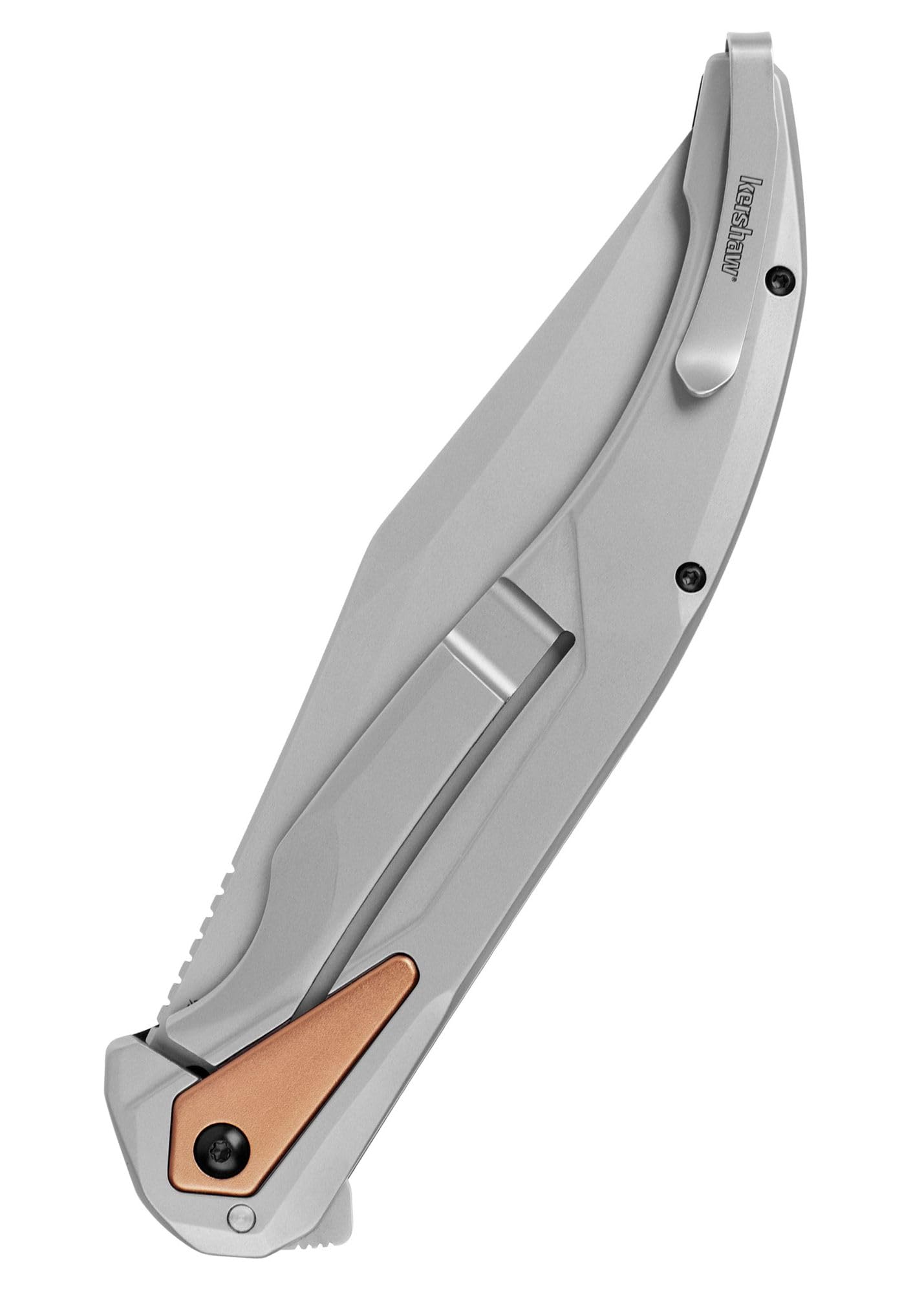 Kershaw Strata XL Pocket Knife, 5.4" D2 Carbon Steel Clip Point Blade, Manual KVT Ball-Bearing Opening System, Folder EDC