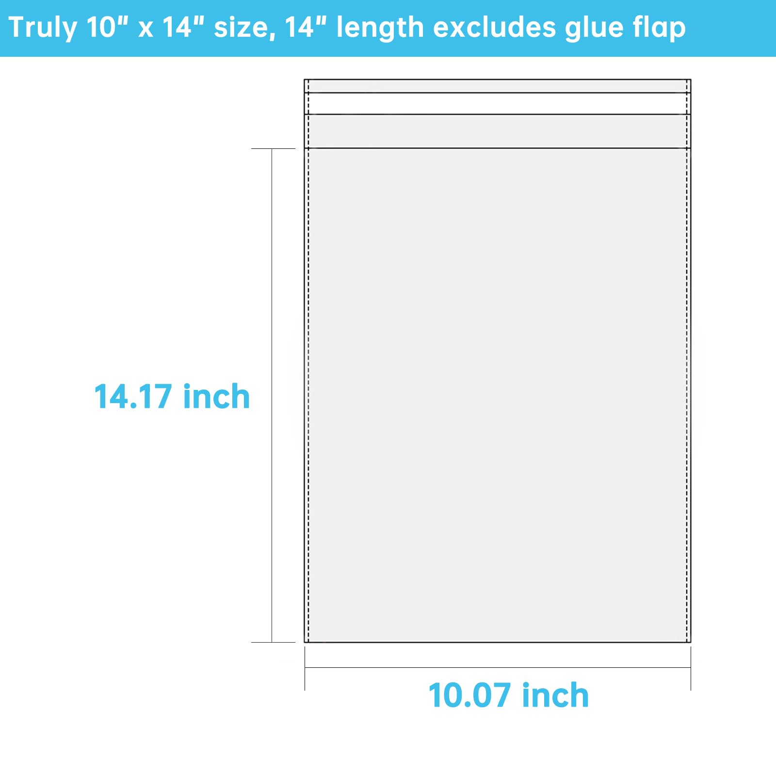 Jadairy 100 Pcs 10x14 Inches Self Sealing Cellophane Bags Clear Resealable Cello Cellophane Plastic Shirt Bags for Packaging Clothing