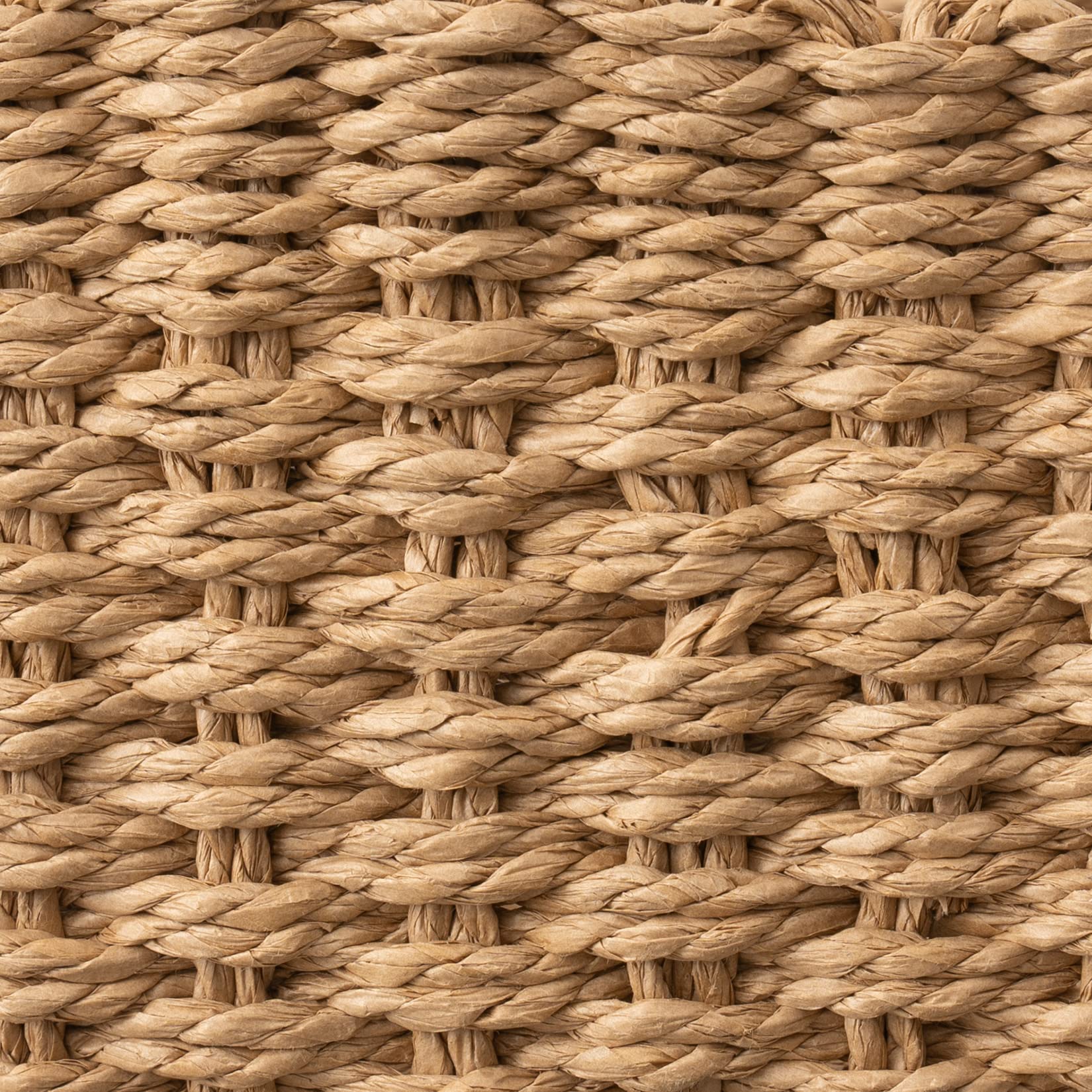 LA JOLIE MUSE Small Wicker Baskets for Organizing, Bathroom Basket with Handle, Recycled Paper Rope Storage Basket for Shelves Bathroom Cupboards Drawer, Decorative Square Basket Organizer Set of 3
