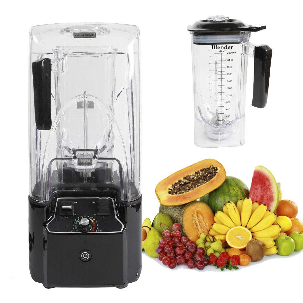 CNCEST Commercial Blender Juicer Mixer Smooth Ice Cream Maker Mixer Soy Milk Maker Mixer 2.2L 2200W Soundproof Blender Food Processor