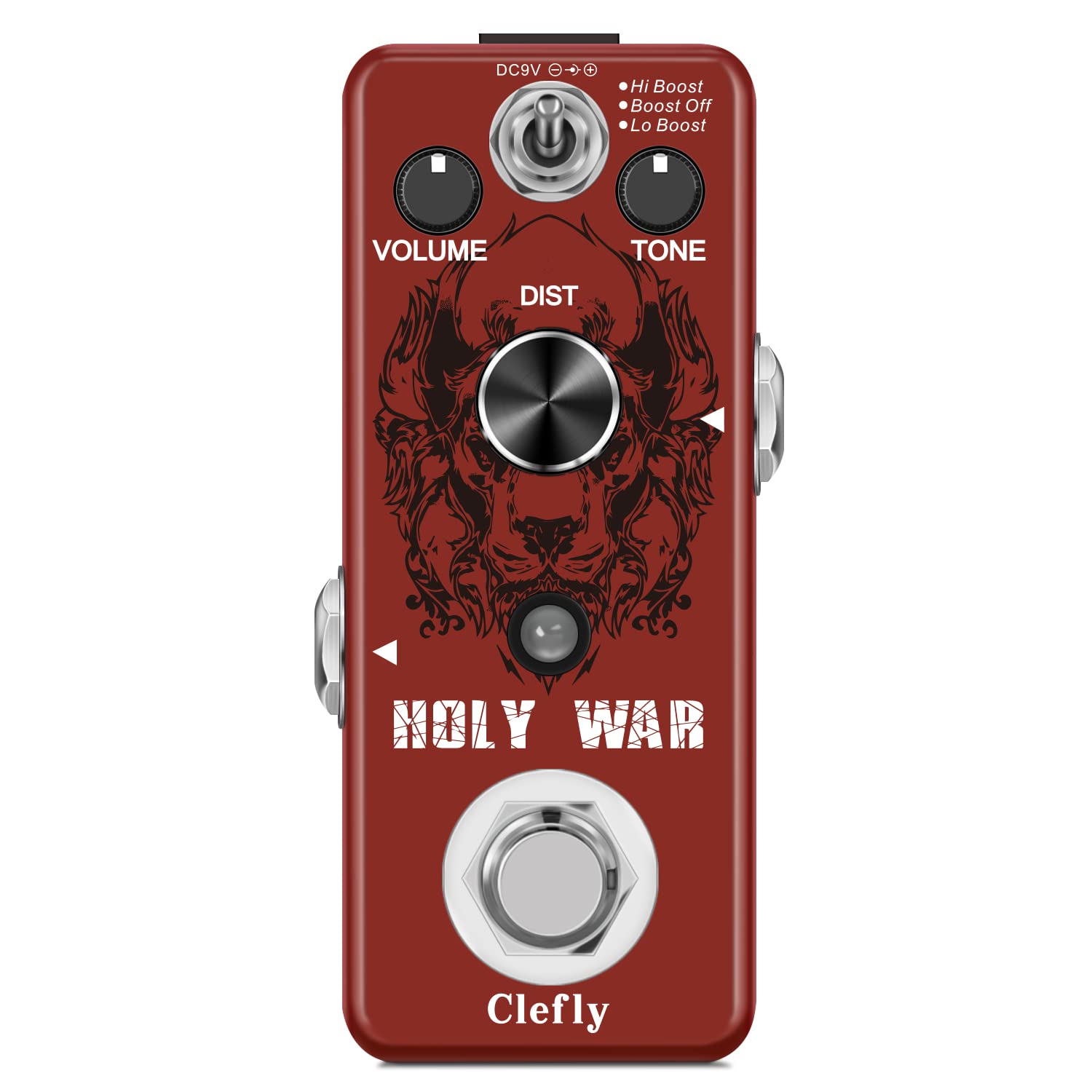 Clefly Heavy Metal Distortion Holy War analog Pedal for Electric Guitar Bass True Bypass, CFY-LEF305