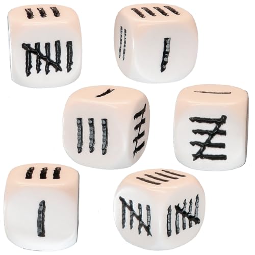 Steve Jackson Games Tally Mark D6 Dice Set, Off White