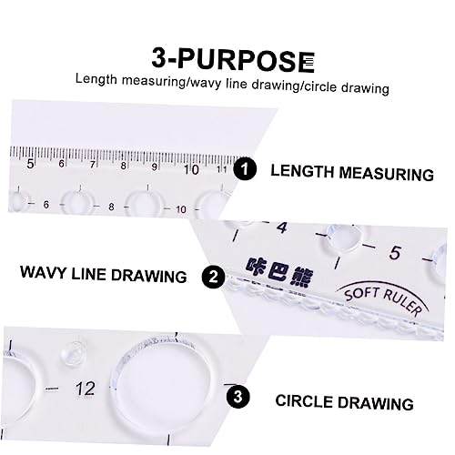Operitacx 4 Set Clear Ruler Math Protractor Straight Ruler Triangular Ruler Geometry Ruler Ruler Suit Tools for Rulers Plastic Ruler Stationery Unisex to Draft