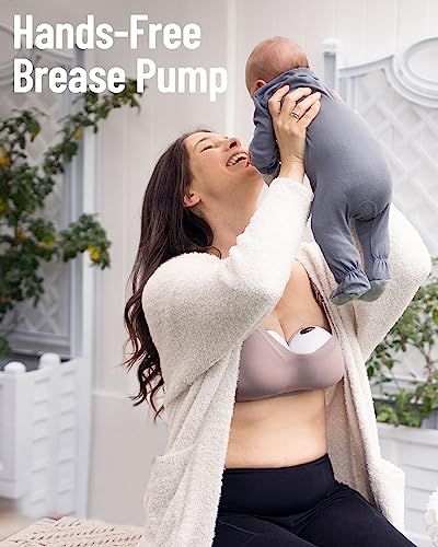 Opnmina Wearable Hands-Free Breast Pump, Double Electric Breast Pumps, Breastfeeding for Mom Wireless & Portable,with Precision LCD Display β 2 Pack White