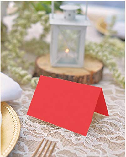 JAM PAPER Printable Place Cards - 3 3/4 x 1 3/4 - Brite Hue Red - 12/Pack