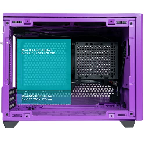 Cooler Master NR200P Nightshade Purple SFF Small Form Factor Mini-ITX Case, Tempered Glass or Vented Panel, Vertical Mounting GPU, PCI Riser Cable, Triple-Slot GPU, Tool-Free (MCB-NR200P-PCNN-S00)