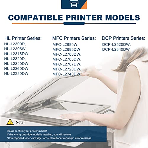 High Yield TN660 TN630 Black Toner Cartridge Replacement for Brother TN-660 630 to Use with MFC-L2700DW L2720DW L2740DW HL-L2300D L2320D L2360DW L2380DW DCP-L2540DW Laserjet Printer(2 Pack)