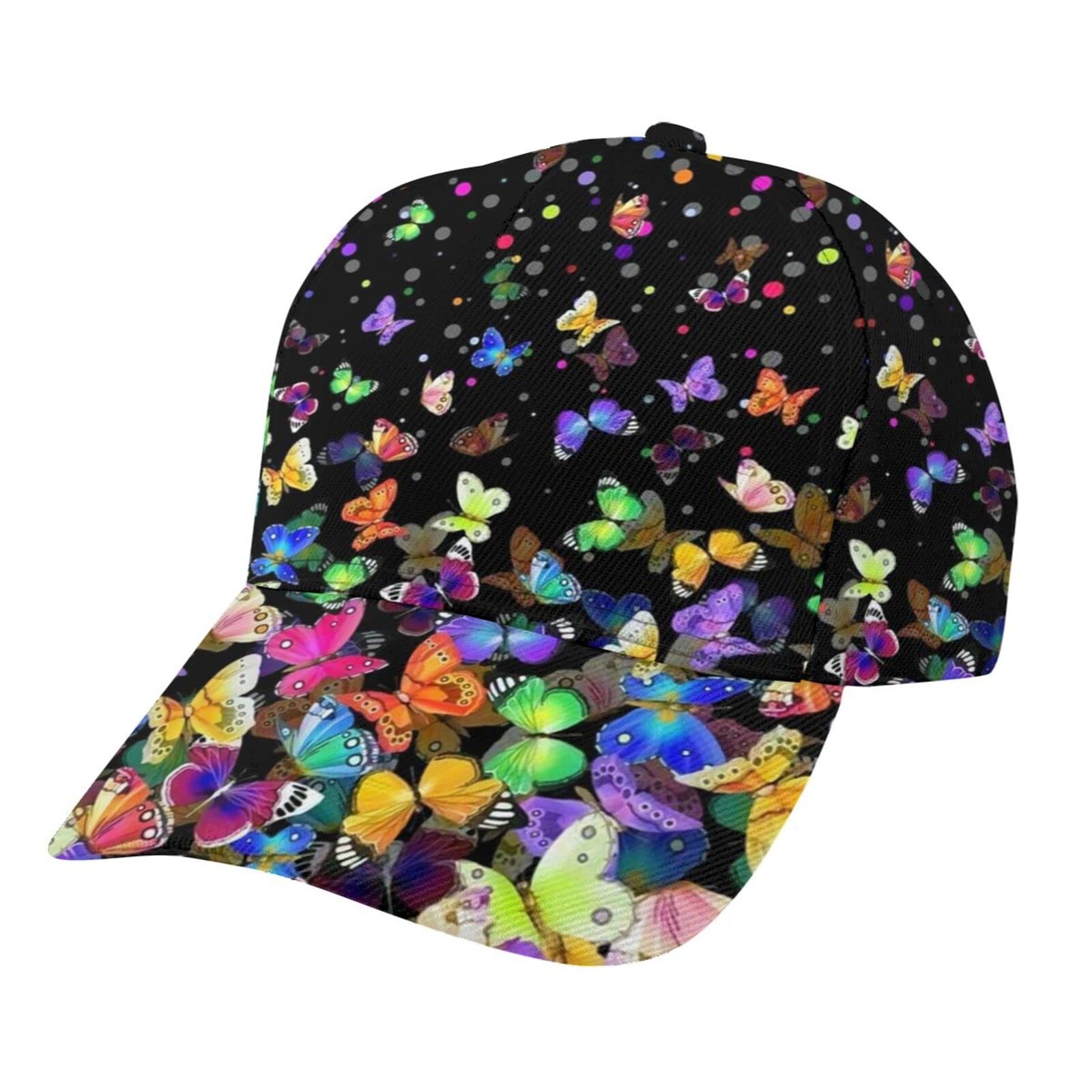 Colorful Butterfly Baseball Cap for Men Women Rainbow Aesthetics Adjustable Dad Hats for Girl