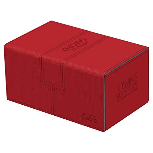 Red Ultimate Guard XenoSkin 200+ Twin Flip n Tray Deck & Dice Case Protector