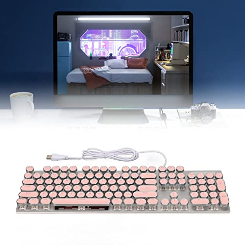 Cosiki Mechanical Gaming Keyboard Blue Switch Retro Steampunk Round Blue Switch Mechanical Keyboard for Pc (Blue Switch)