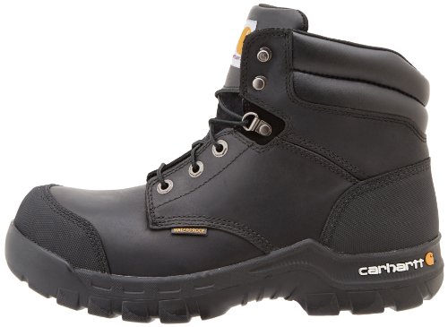 Carhartt mens Rugged Flex 6" Waterproof Comp Toe Cmf6371 Construction Boot, Black Oil Tanned, 12 Wide US