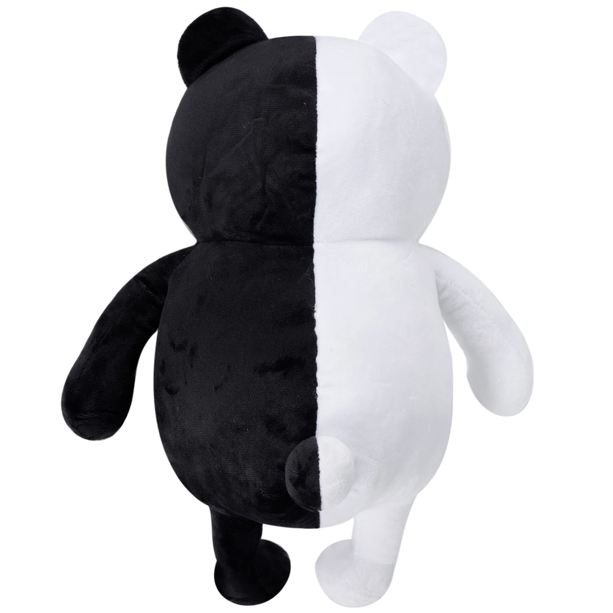 Cllayees Black White Bear, 40cm Monokuma Bear Plush Doll, Stuffed Bear Pillow Toy for Boys Girls Birthday Party Home Decor