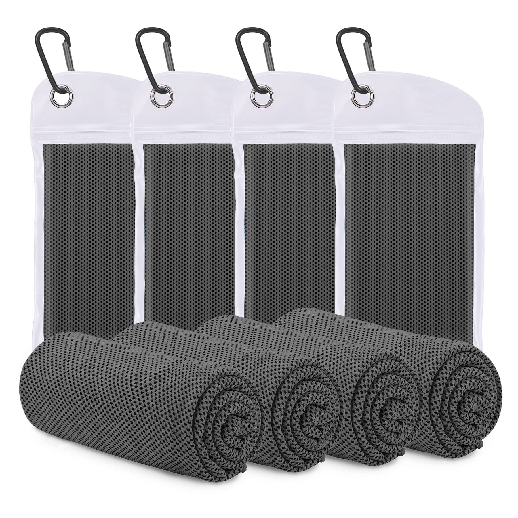 Cooling Towel 4 Pack (40”×12”), Ice Towels for Neck and Face,Soft Breathable Chilling Towel,Microfiber Towel for Disney, Yoga,Golf, Gym,Camping,Running