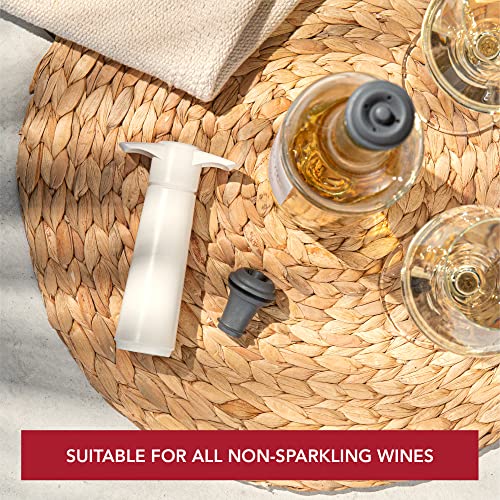 The Original Vacu Vin Wine Saver with 2 Vacuum Stoppers – White