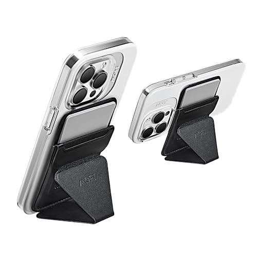 MOFT MagSafe Wallet Stand for iPhone 14/13/12 Series MagSafe Compatible Phone Stand with 3 Viewing Angles (Night Black)
