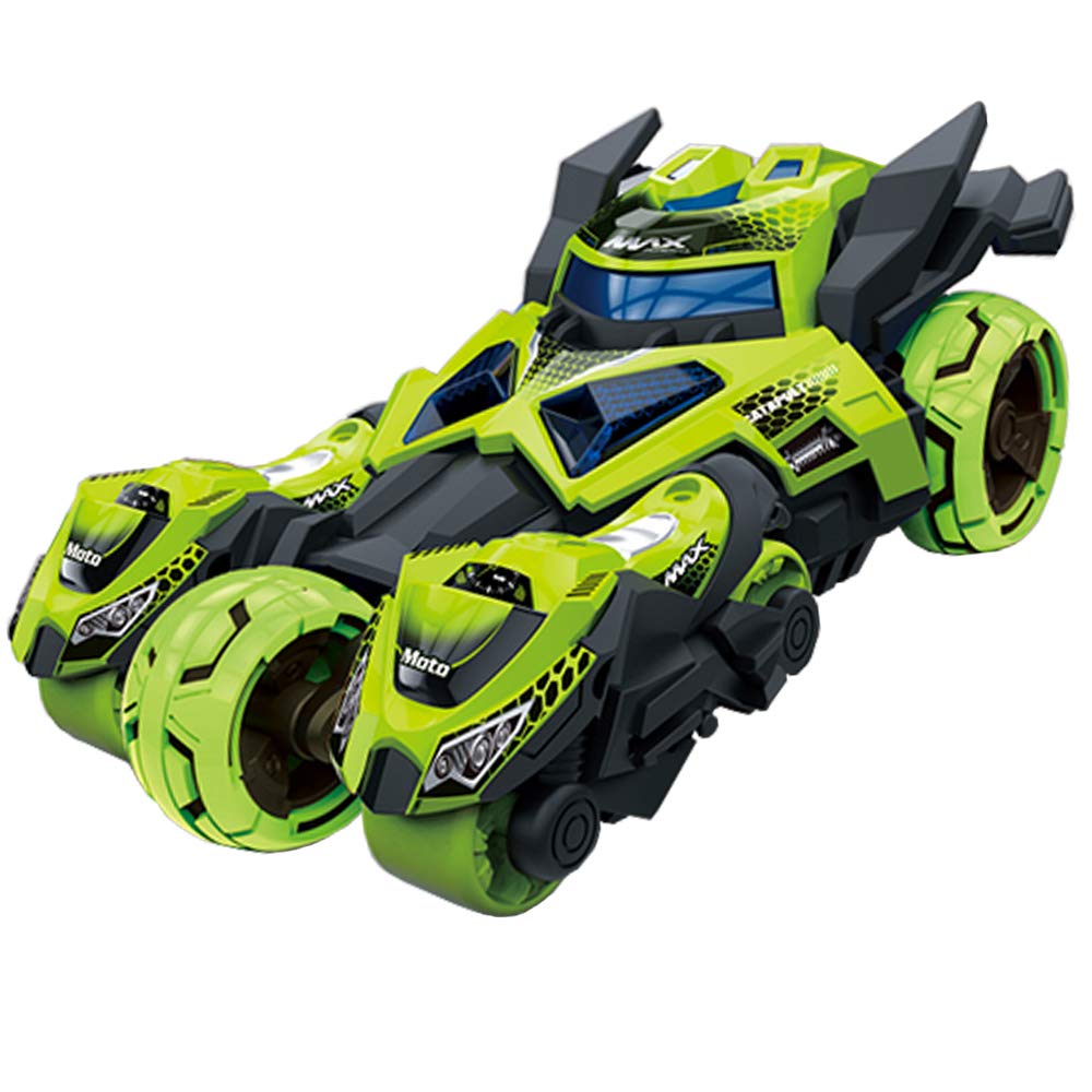 Pull Back Cars Toys, Pull Back Vehicles Motorcycle Launcher Toy Die-cast 3 in 1 Catapult Race Trinity Chariot (Green)