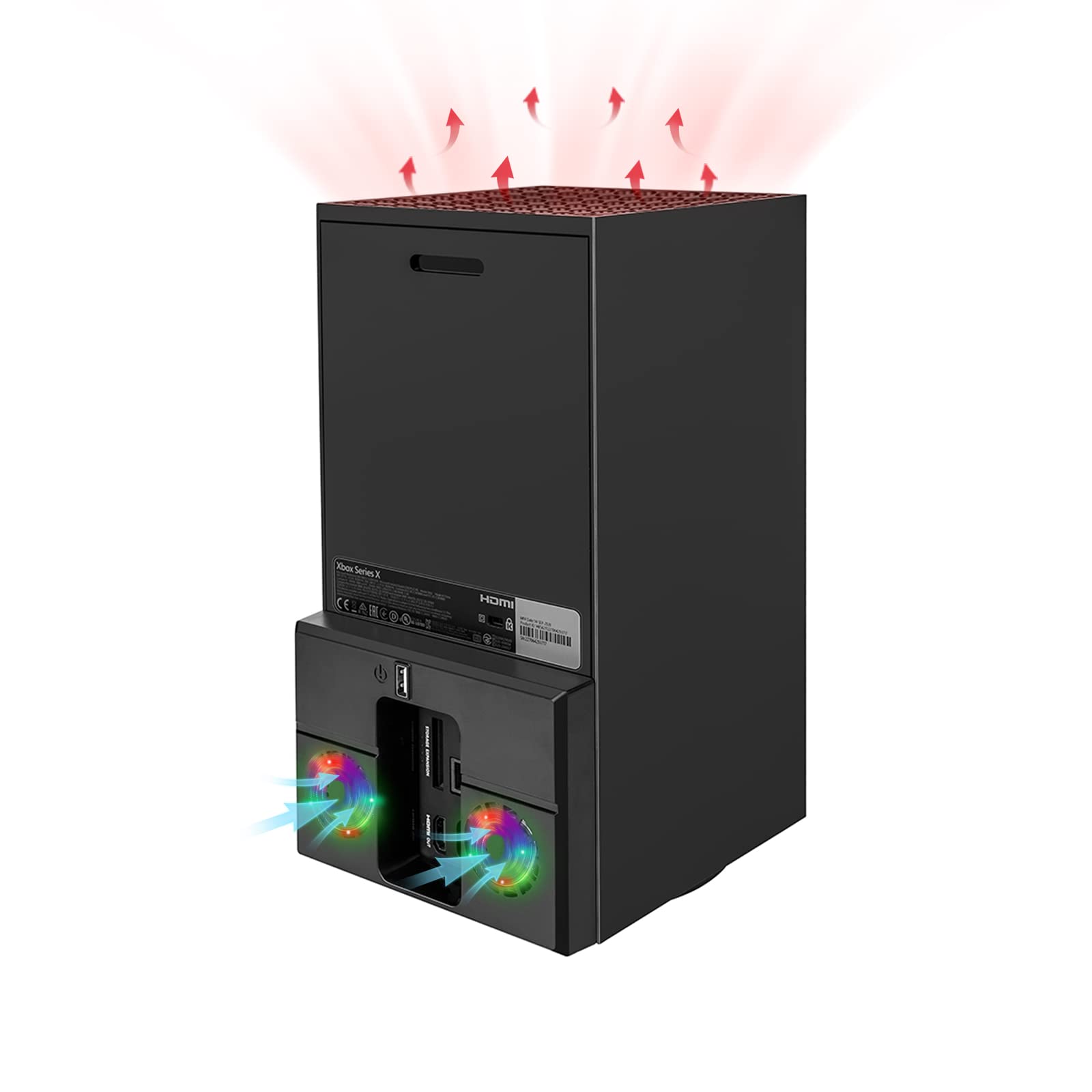Colorful LED Light Cooling Fan Compatible with Xbox Series X Console, My Genik Cooler System Accessories with Dual Fans and External USB Port (Colorful LED Light Cooling Fan)