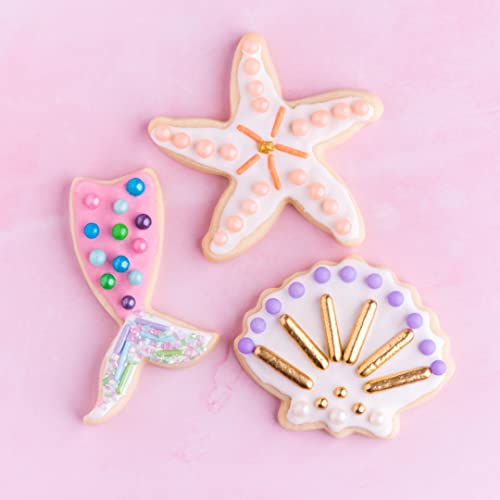 Cookie Cutter Kingdom, Mermaid Sea Themed Cookie Cutter Set, 8 Piece Set, Cookie Cutters Shape, Biscuit Fondant Cutters for Party Decorations (Mermaid - 8 Pack)
