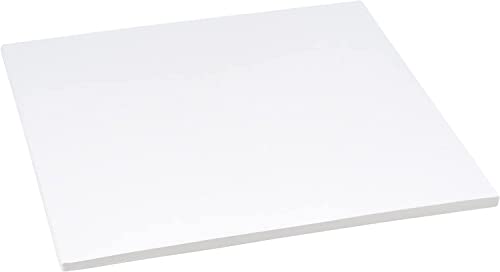 DecoPac Square Cake Drum, Foil Covered Cake Drum, Sturdy Half Inch Thick, Pack of 5, White - 18 Inch