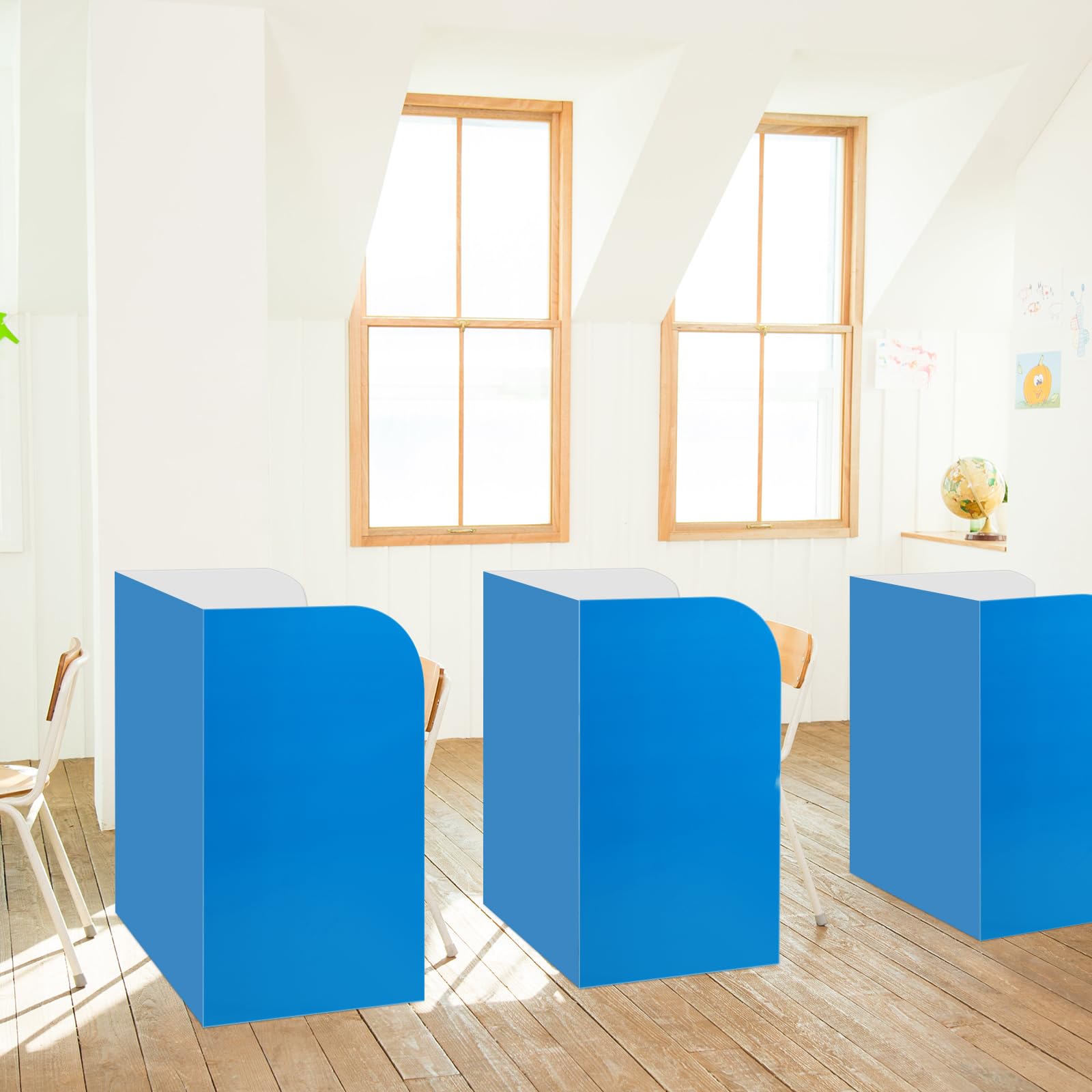 Ctosree 4 Pcs Extra Tall Privacy Folders for Student, Elementary Classroom Boards Shield Cardboard Testing Dividers Panel Corrugated Office Furniture Partitions for Cubicle Space, 50 x 80.3 in