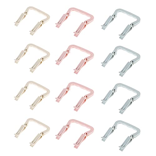 Hilsayum 12Pcs Garbage Bin Edge Clip Holder Garbage Bag Anti-Slip Fixed Clip Durable Waste Bucket Clip for Home Kitchen (9.5 * 9 * 1cm)