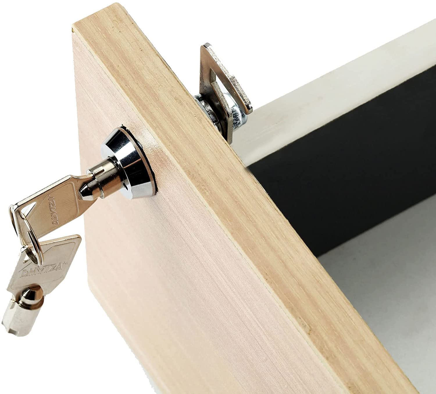 Cam Lock 5/8" Toolbox Lock 90 Degree, Tubular Lock with 2 Keyes, Cylinder Lock for File Cabinet and Mailbox use, Zinc Alloy