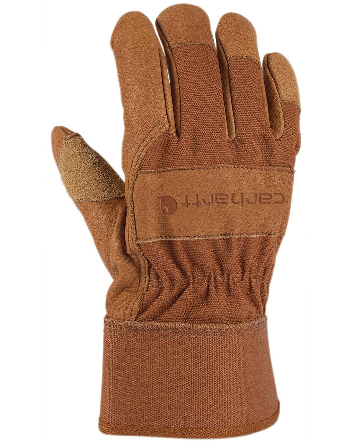 Carhartt Men's System 5 Work Glove with Safety Cuff, Brown, Small (Pack of 1)