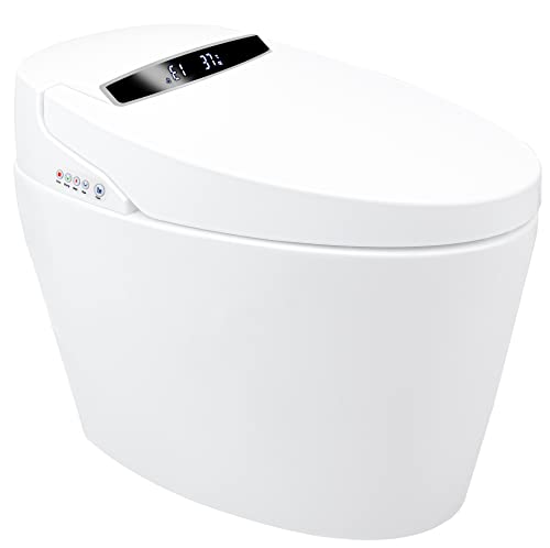 Intelligent Toilets,Smart Toilets,Automatic Flip,Heating,Rinsing,Drying,Cleaning,Temperature Adjustable,Waterproof Protection.Easy Installation. (8) White