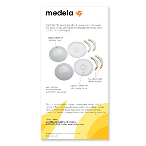 Medela SoftShells Breast Shells for Flat or Inverted Nipples, Discreet Breast Shells for Your Unique Body, Flexible and Easy to Wear, Made Without BPA