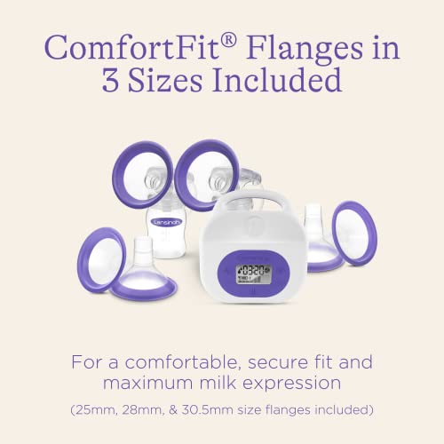 Lansinoh Smartpump 3.0 Double Electric Breast Pump, Portable and Rechargeable, Connects to Baby App, Hospital Strength Suction for Breastfeeding Moms