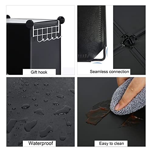 C&AHOME Cube Storage Organizer, 12-Cube Shelves Units, Closet Cabinet, DIY Plastic Modular Book Shelf, Ideal for Bedroom, Living Room, Office, 36.6" L x 12.4" W x 48.4" H Black SHS3012B