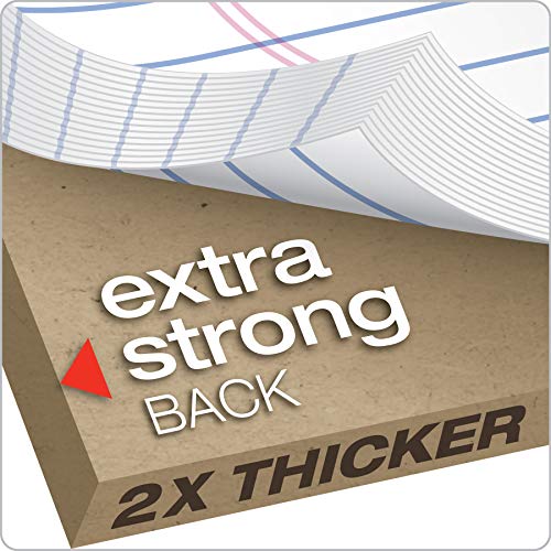 TOPS Docket Writing Pads, 8-1/2" x 11-3/4", Legal Rule, White Paper, 3-Hole Punched, 100 Sheets, 3 Pack (63393)