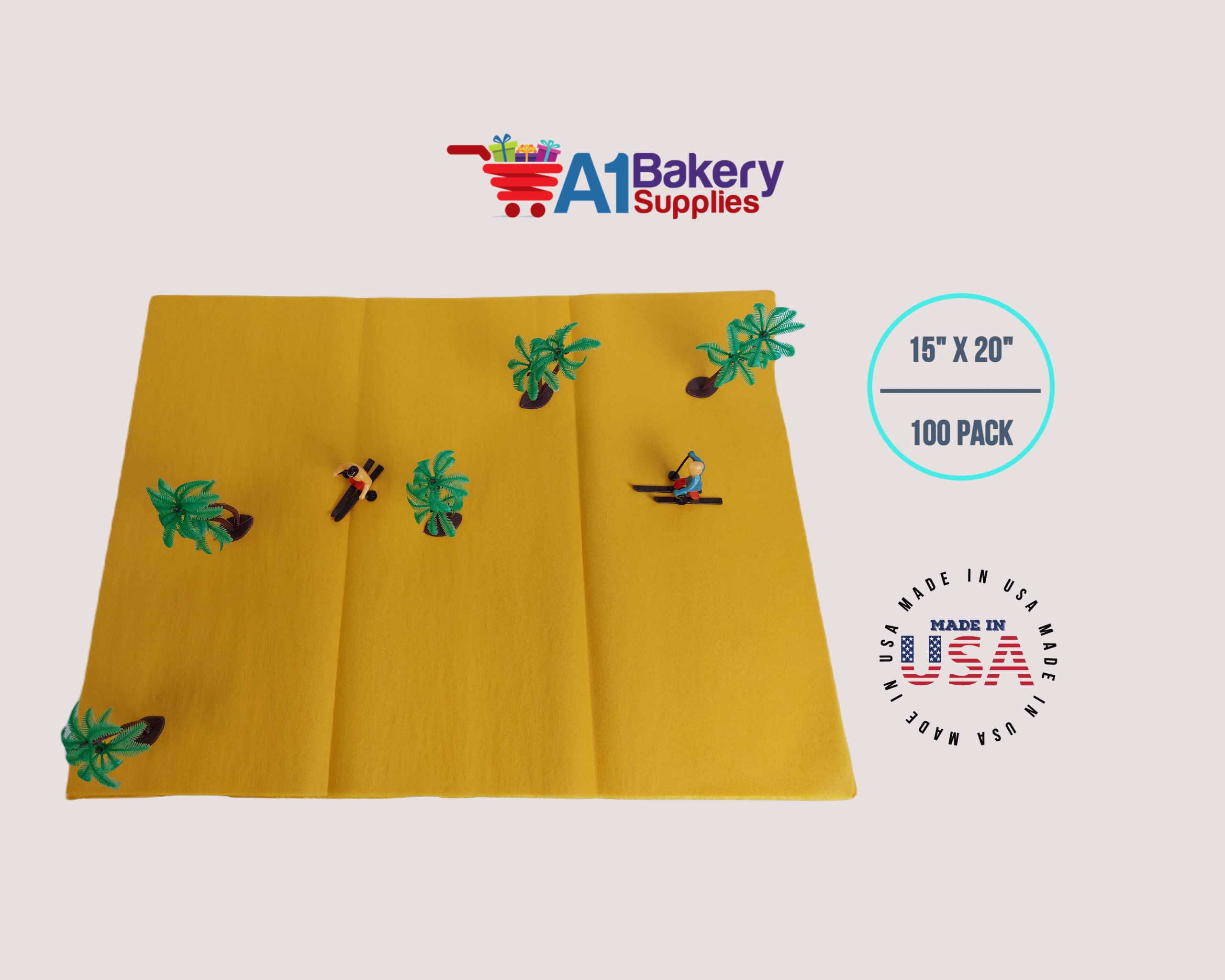 Goldenrod Tissue Paper 15 Inch X 20 Inch - 100 Sheet Pack Premium Tissue Paper By A1 bakery supplies