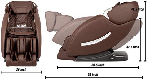 Osaki OS-4000XT B Massage Chair with LED Light Control, Brown, Ache Sensor, L-Track Massage, 2-Step Zero Gravity Mode, 6 Massage Styles, 6 Auto Massage Programs, Space Saving Technology