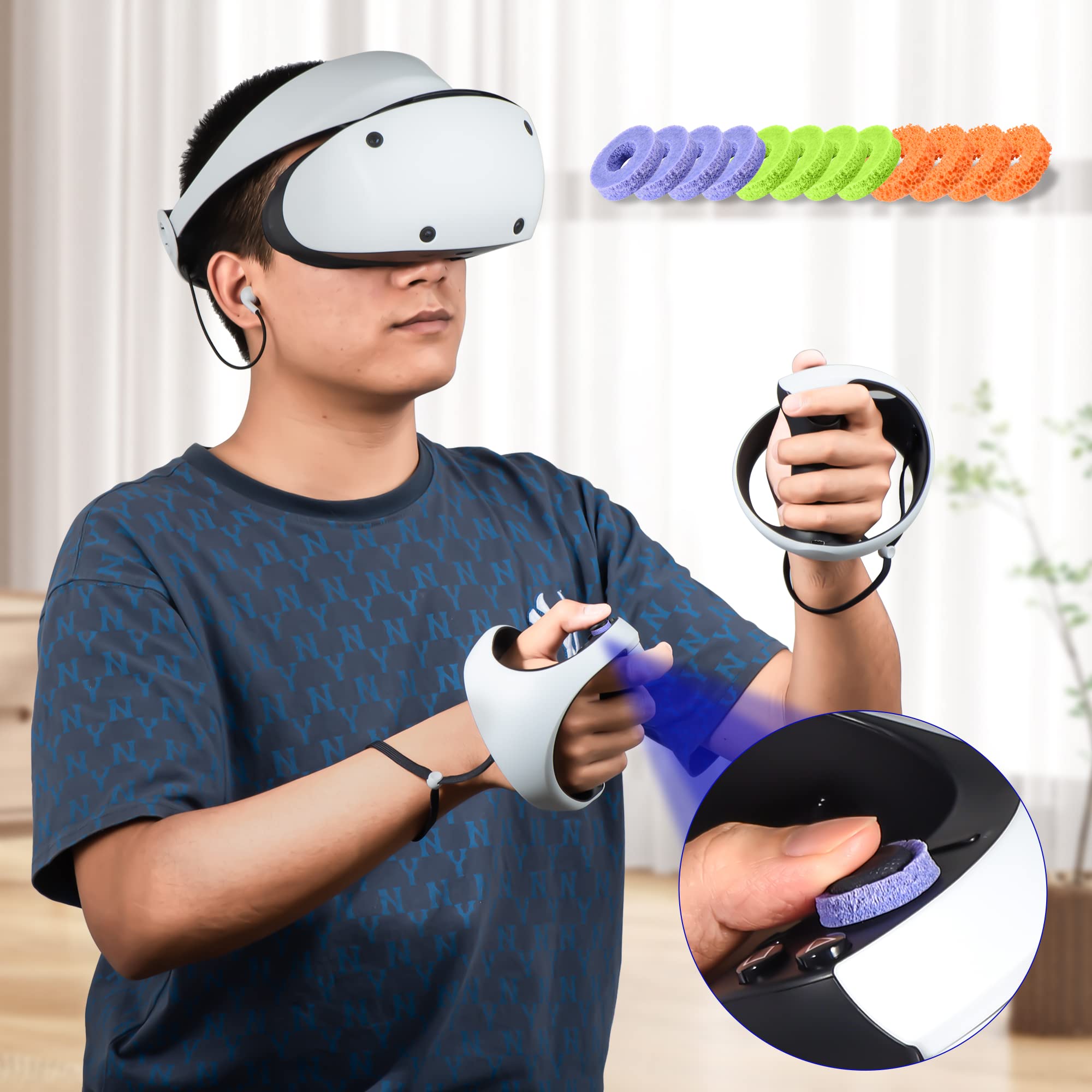 DEVASO (12 Pcs) Precision Rings for Steam Deck/PS5 VR2, Aim Assistance Ring, Aim Assist Motion Control for Steam Deck/Switch Pro/Playstation 5/4/Xbox Controller (Purple/Green/Orange)