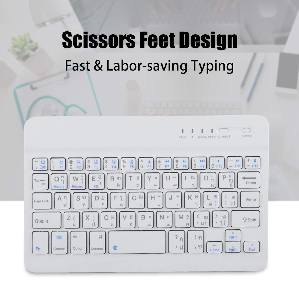 Thai Language Ultra Slim Bluetooth Keyboard Suitable for Android/iOS/Windows Systems.