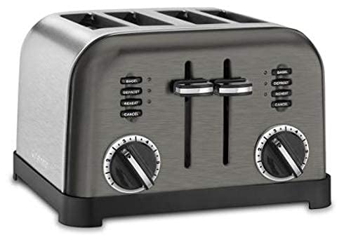 Cuisinart CPT-180BKS Classic 4-Slice Toaster, Black/Stainless Steel - Certified Refurbished