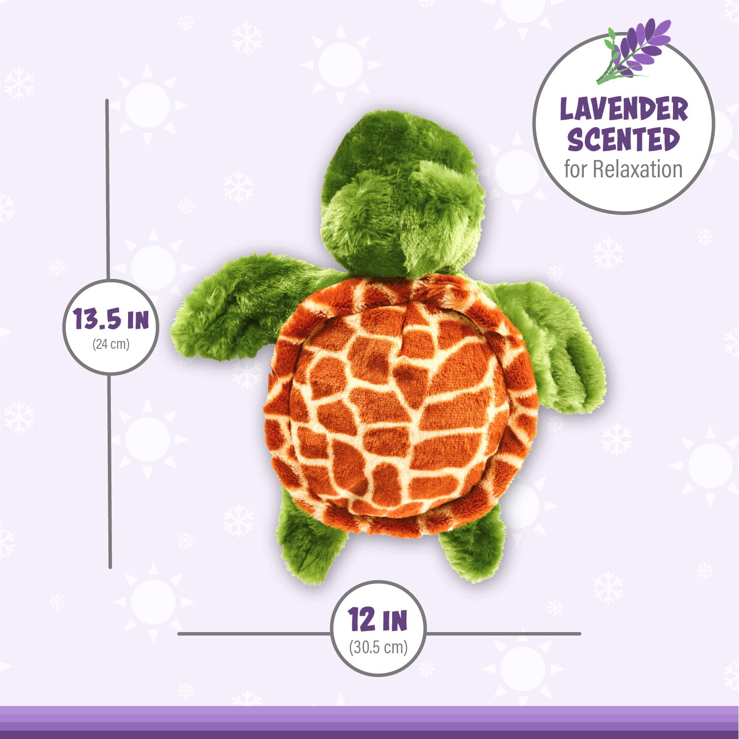 Warm Pals - Tyson Turtle - 1.5lbs - Cozy Microwavable Lavender Scented Plush Toys - Heated Stuffed Animal - Heatable Coolable Bedtime Comfort Plushie