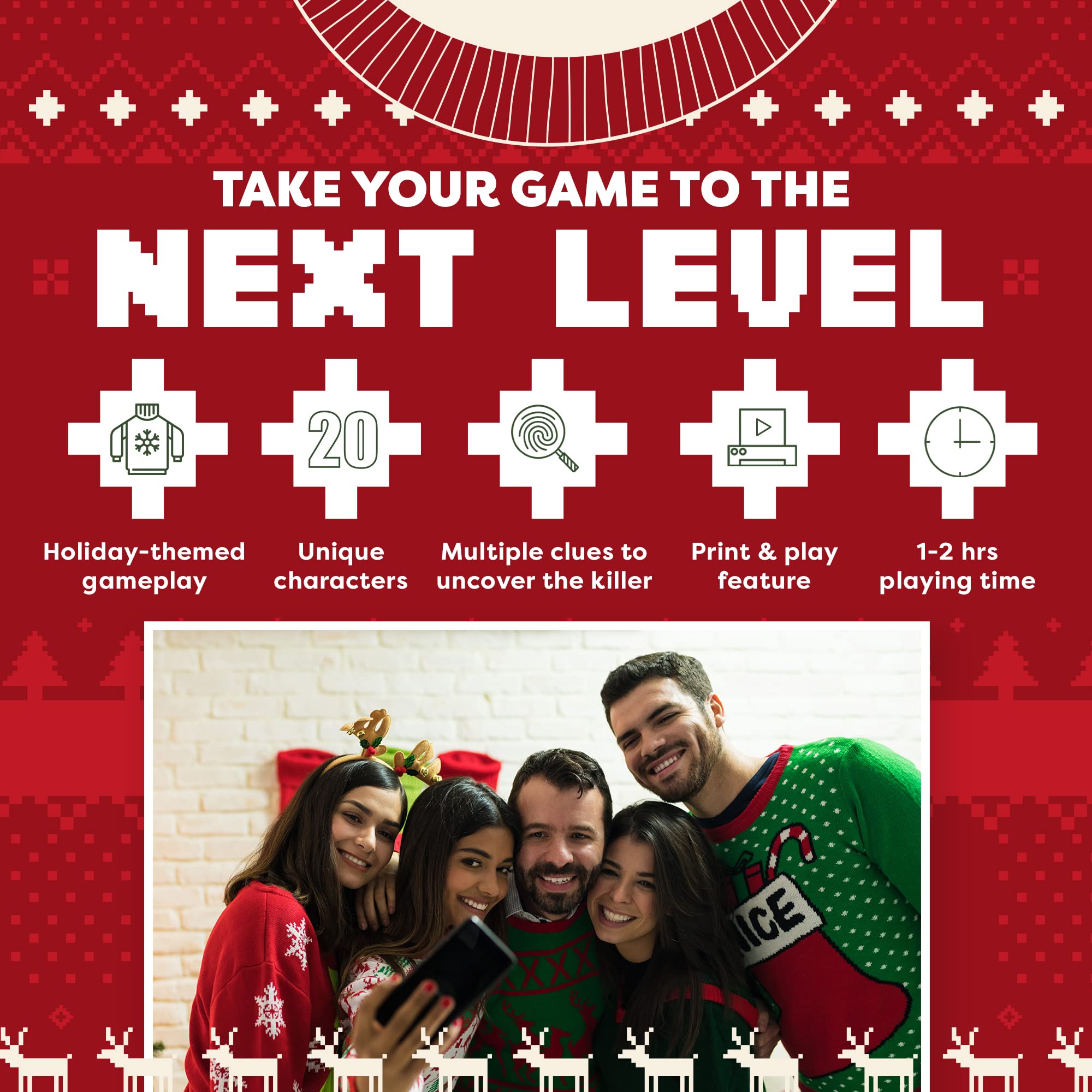 Murder at The Office Ugly Sweater Party | Holiday Murder Mystery Game | Office Party Game | Flexible 4-20+ Players | New Print-Friendly Downloadable Files