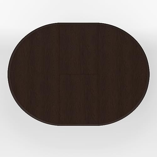 Glenwillow Home 5-PC - Oval Butterfly Leaf Dining Table + X-Back Dining Chairs Dining Set in Dark Walnut