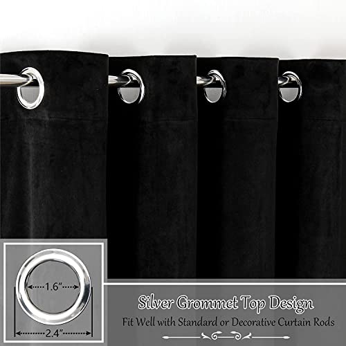 HISAFEA Velvet Curtains for Bedroom and Living Room,Blackout Curtains,2 Panels Set,Grommet Window Drapes 52x84 inchs