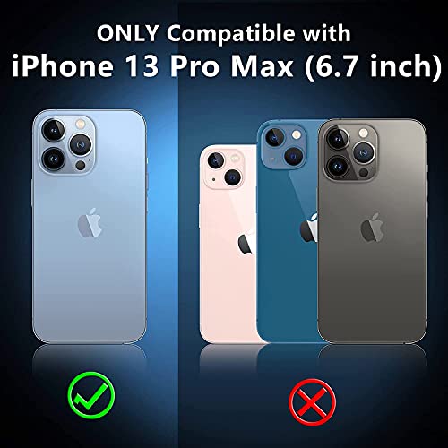 LOHASIC for iPhone 13 Pro Max Wallet Case, Premium Leather Cover Compatible with MagSafe Charger Magnetic Detachable Wallet 5 Card Holder Kickstand Protective Phone Case for Men 6.7 inch - Black