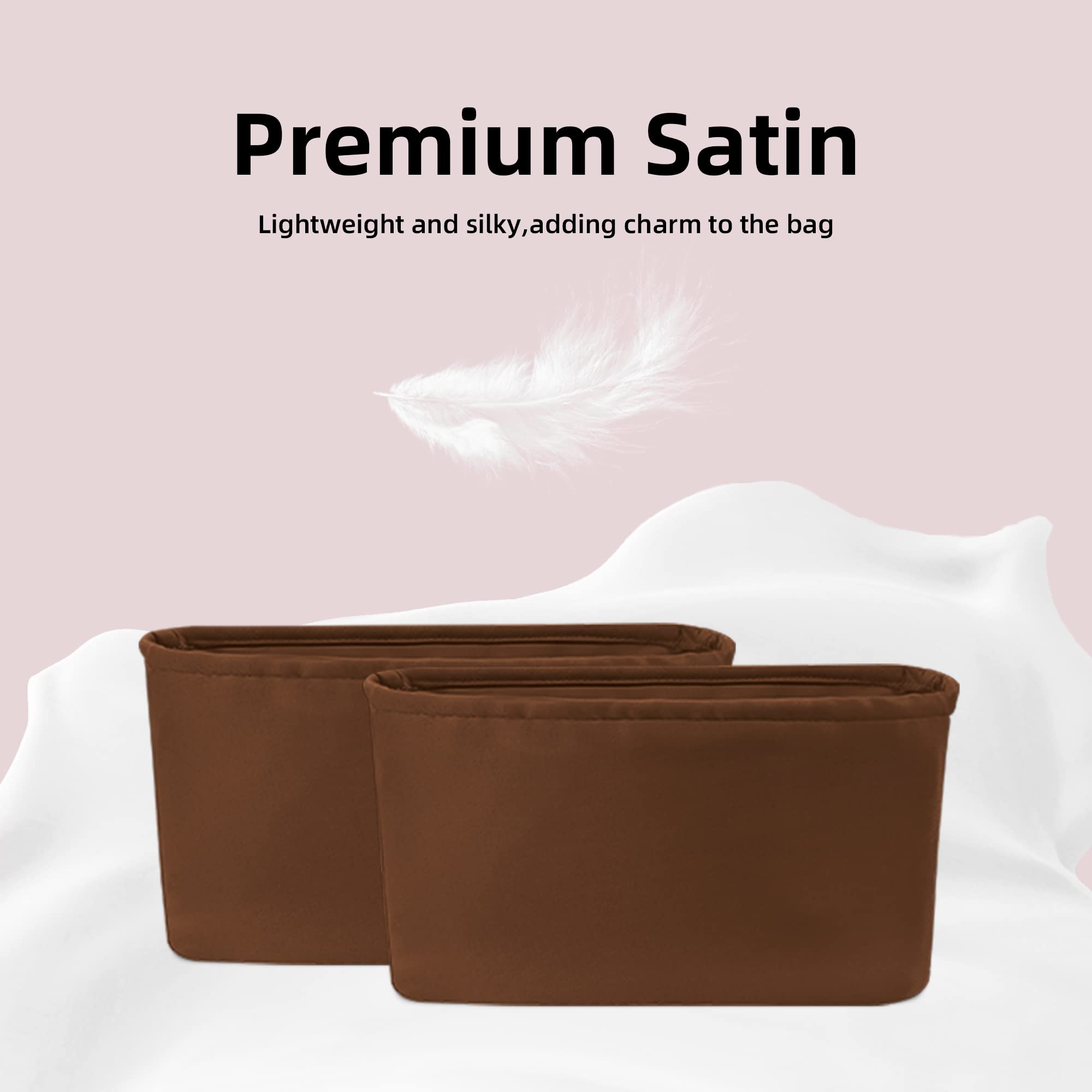 DGAZ Silk Purse Organizer Insert Fits Constance 19/New19/24/New24 bag,Silky Smooth Bag Organizer,Luxury Handbag & Tote Shaper(Gold,newC19)