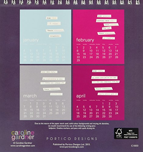Caroline Gardner Sincerely Yours Desk Calendar