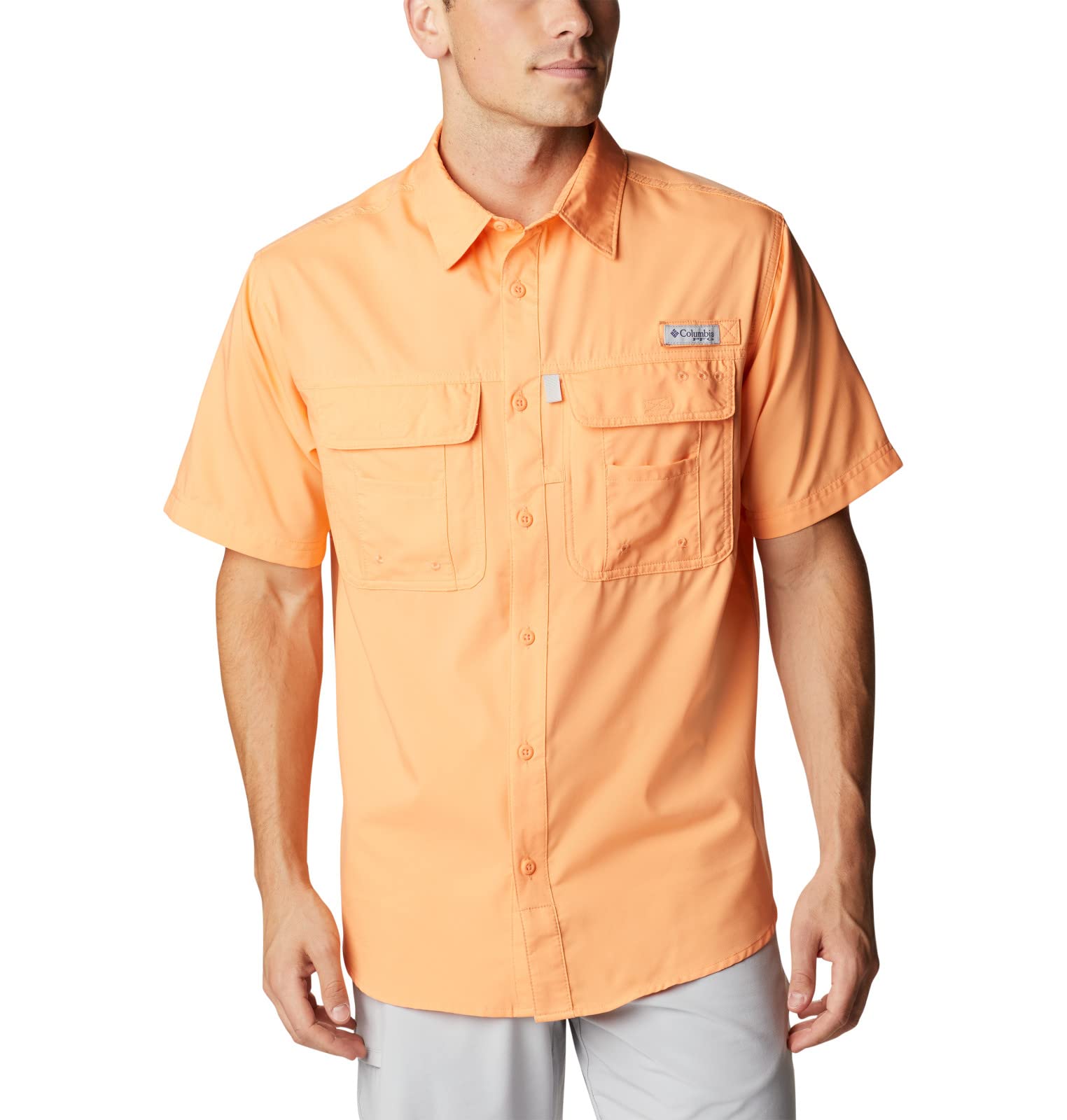 Columbia Men's Drift Guide Woven Short Sleeve, Collegiate Navy, Medium