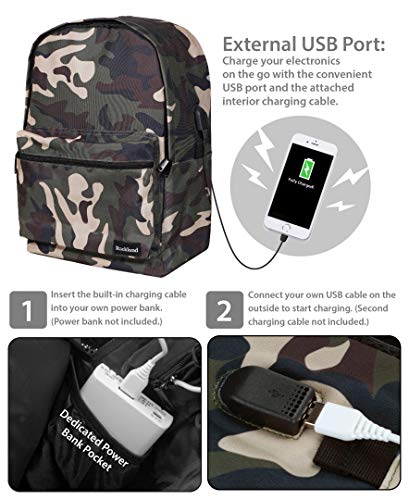 Rockland Classic Laptop Backpack, Camo, Large