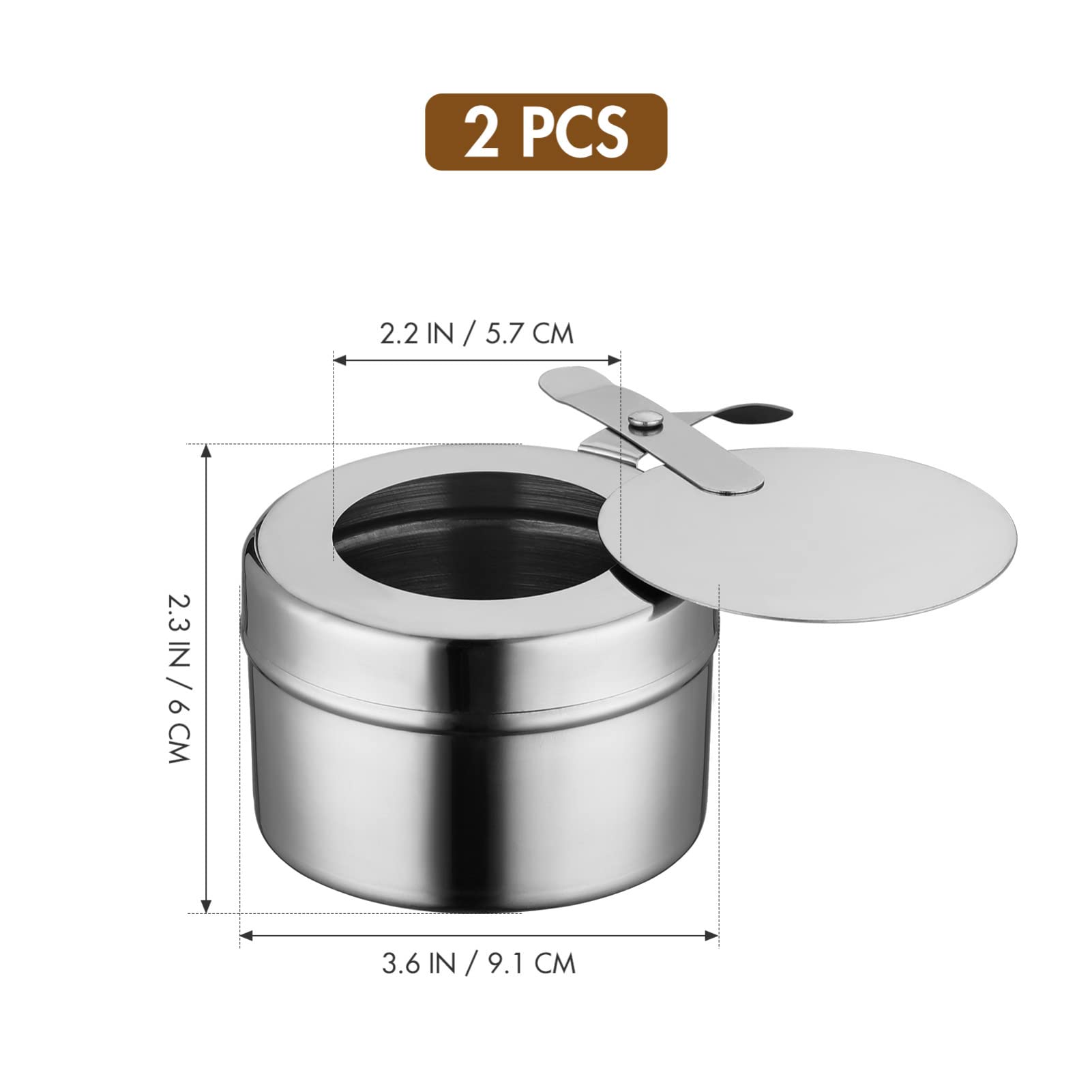 DOITOOL 10Pack Stainless Steel Fuel Holders, Chafing Fuel Holders with Cover, Fuel Holder for Chafing Dish, and Buffet, Barbecue, Party Supplies