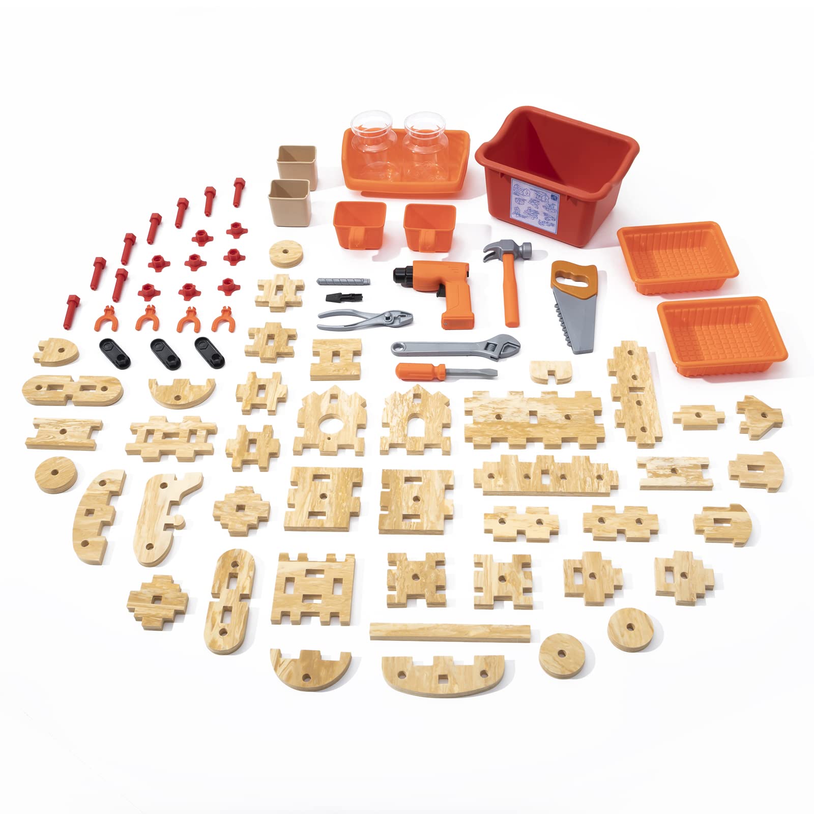 Step2 Pro Play Kids Workshop with Utility Bench, Indoor/Outdoor Tool Bench for Children, Interactive Play with Sounds, Made of Durable Plastic, Includes 76 Piece Toy Accessories, Toddlers 3+ Years Old