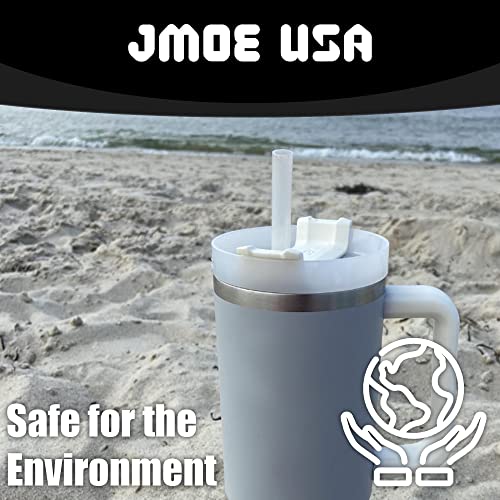 Jmoe USA 12" Straws for Stanley 40oz Adventure Quencher FlowState H2.0 | Replacement Plastic Straws Designed for Stanley 40oz Tumbler | 6-Pack Includes Cleaning Brush | Food Grade & BPA Free (Black)